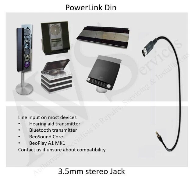 BANG & OLUFSEN BeoVision BeoLink BeoSound BeoLab B&O Cable PowerLink to ...