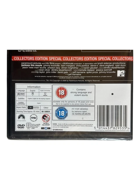 JACKASS - THE Movie (DVD, 2003) Special Collector's Edition - New ...