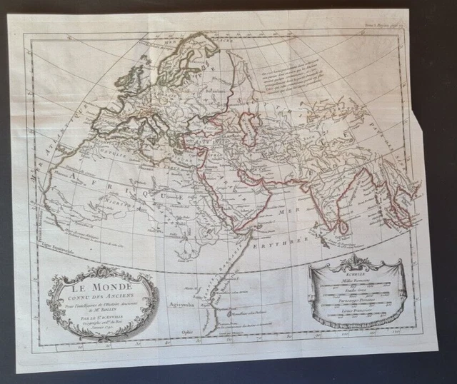 ANTIQUE 1740 MAP - World Known to the Ancients - d'Anville / Rollin £29 ...