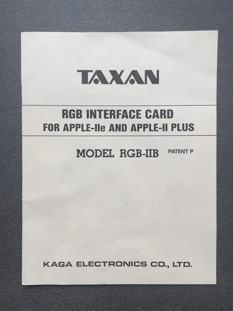 TAXAN RGB INTERFACE Card Replica for Apple II - PCB + ROM Only, works ...