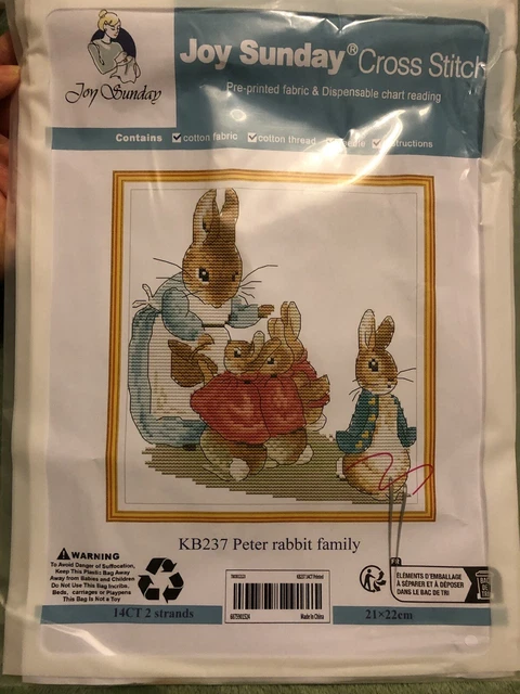 PETER RABBIT FAMILY Cross Stitch Kit By Joy Sunday £11.99 - PicClick UK