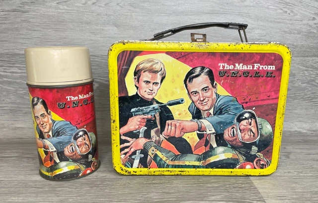 THE MAN FROM Uncle, Vintage 1966 Tin Lunch Box & Thermos, Spy Tv Show £ ...