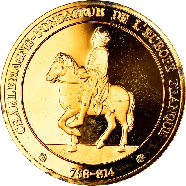 FRANKREICH, MEDAILLE, CHARLEMAGNE, Fondateur de l'Europe Franque ...