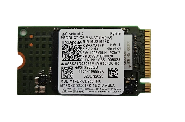 256GB SSD NVME Micron 2450 PCIe Gen4 M.2 2242 EUR 14,99 - PicClick DE