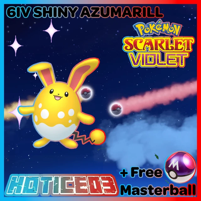 6IV SHINY AZUMARRIL Pokemon Scarlet and Violet + Masterball £4.98 ...