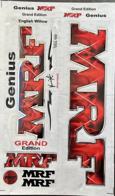 MRF CRICKET BAT 3D Embossed Stickers(replica) New Design With chrome ...