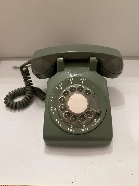 VINTAGE WORKING ITT Olive Green Rotary Dial Desk Phone – New Cord £68. ...