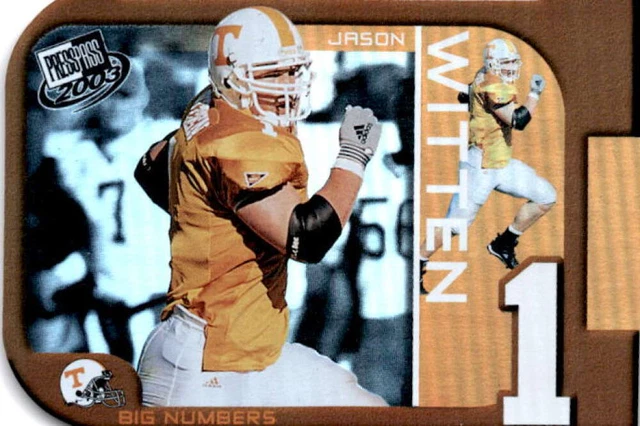 2003 PRESS PASS Big Numbers Die-cut #BN34 JASON WITTEN Tennessee EUR 5 ...
