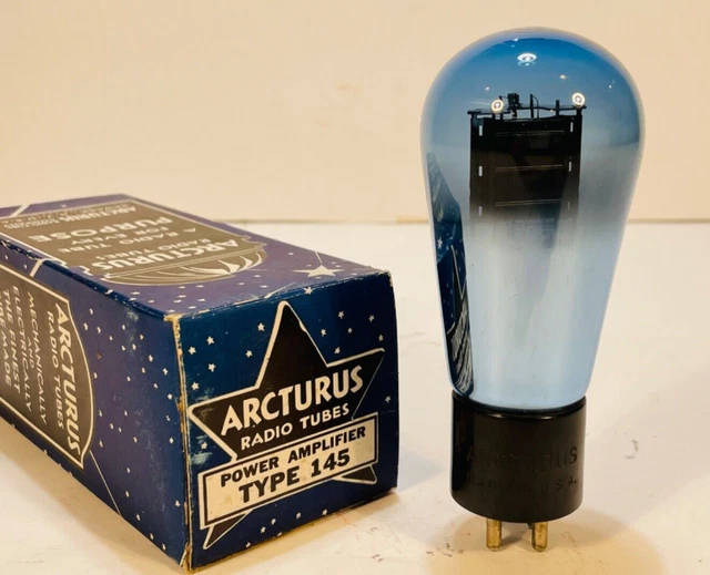 VINTAGE 1930S NOS Arcturus Type 45 145 Engraved Base Blue Globe Amplifier Tube £159.74 - PicClick UK
