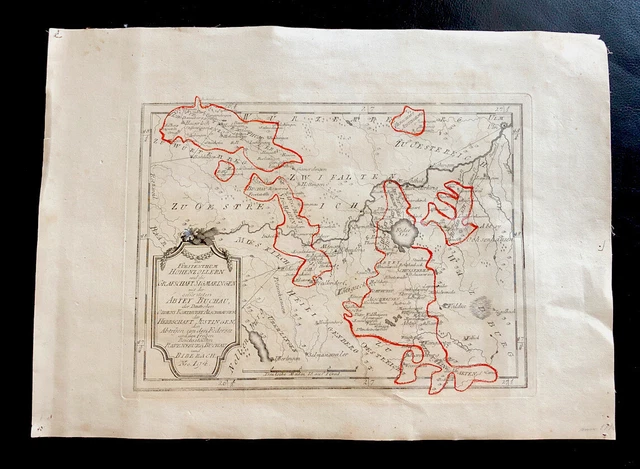 ANTIQUE SIGMARINGEN RAVENSBURG Biberach Buchau Waldsee 1770 Geographic ...