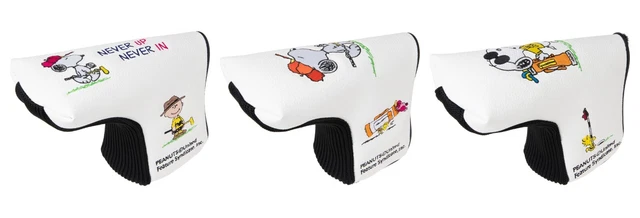 LITE PEANUTS SNOOPY Putter Cover Golf Headcover 3 Typen L-Form Japan ...
