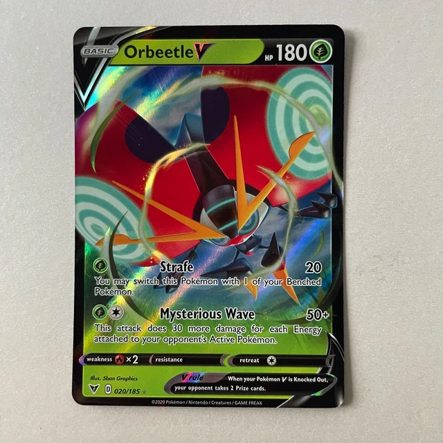 POKÉMON VIVID VOLTAGE #020/185 Orbeetle V Full Art Foil Ultra Rare $1. ...
