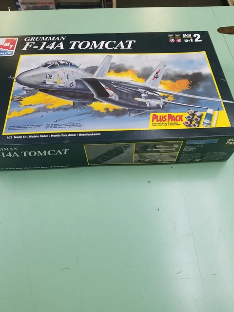AMT ERTL 1/72 GRUMMAN F-14A TOMCAT AIRPLANE MODEL KIT WITH PLUS PACK ...
