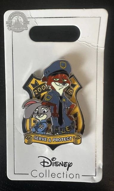 DISNEY ZOOTOPIA POLICE Badge Pin Judy Hopps Nick Wilde Serve and ...