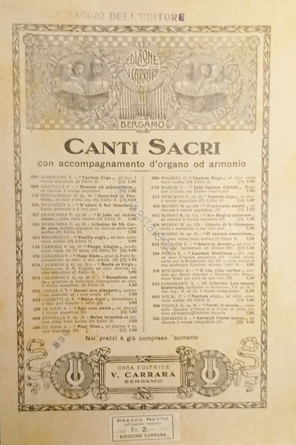SPARTITI - CANTI Sacri con Accomp. d'Organo od Armonio - La Cornamusa ...