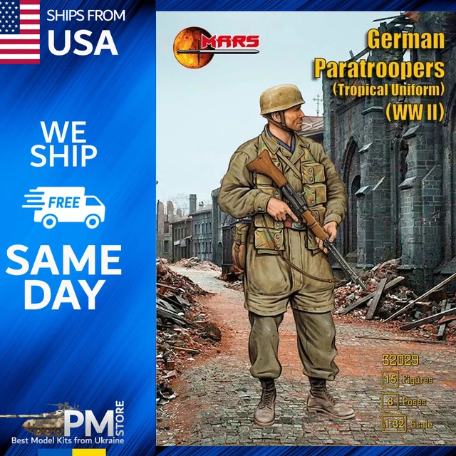 MARS FIGURES 32029 German Paratroopers (Tropical Uniform) WWII model ...