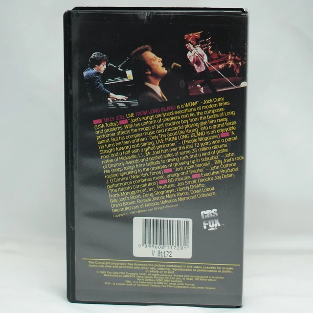 BILLY JOEL – Live From Long Island VHS VIDEO $20.00 - PicClick AU