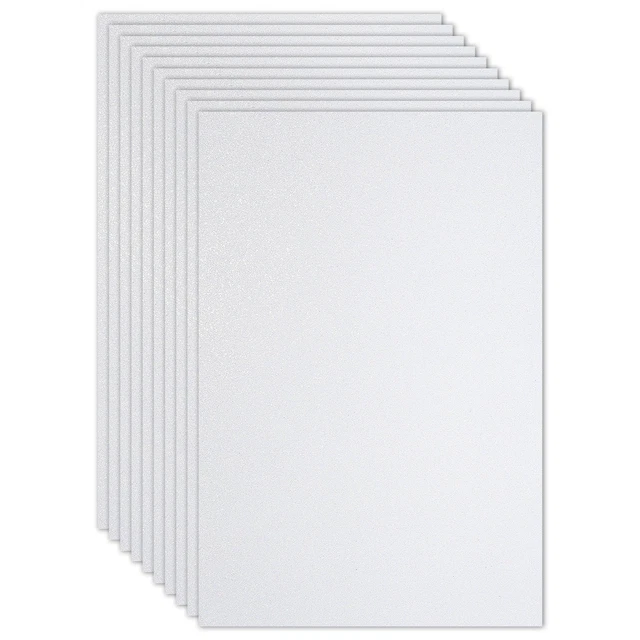 10 SHEETS 2MM Glitter Foam Sheet 16x12" White EVA Paper with Back ...
