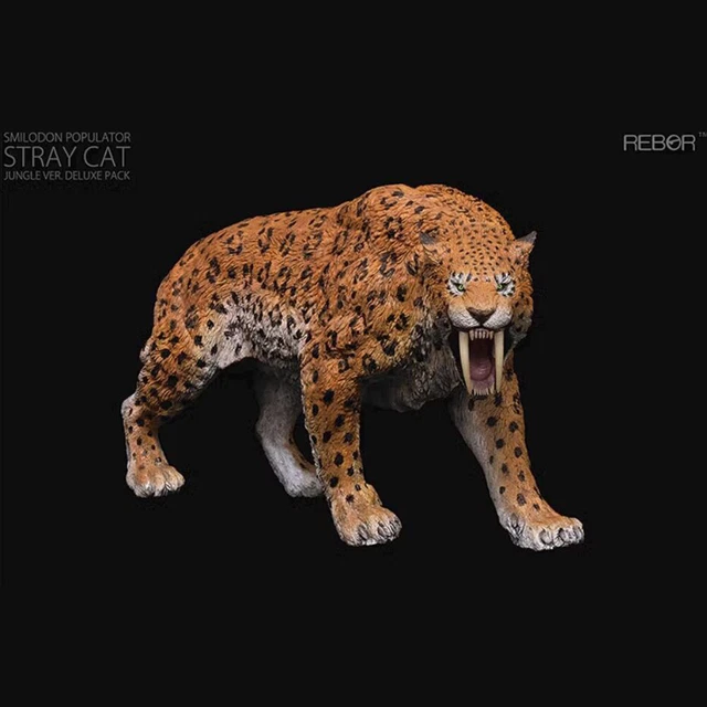 REBOR SABER-TOOTHED TIGER Sabretooth Statue STRAY CAT Model Display ...