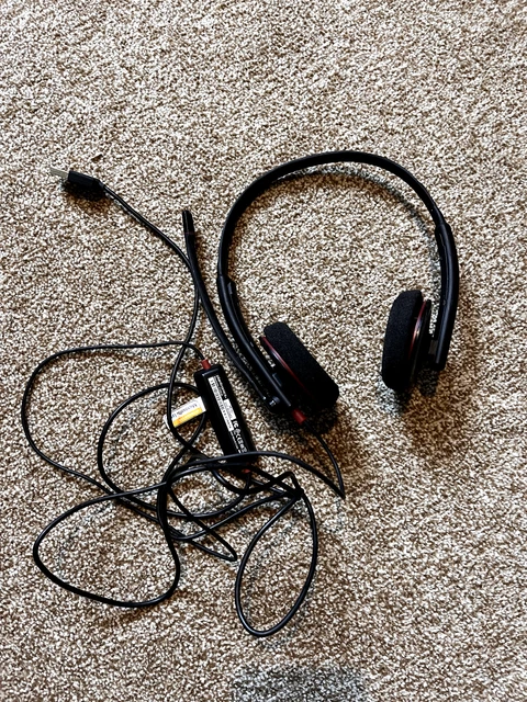 PLANTRONICS HEADSET C320-M black Mic, Call, Volume, Fully working USED ...