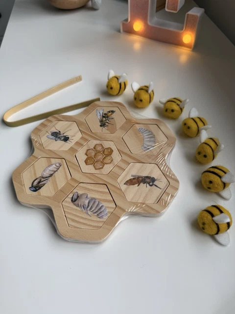 MONTESSORI INSPIRED WOODEN Bee Life Cycle Educational Toys for Kids £9. ...