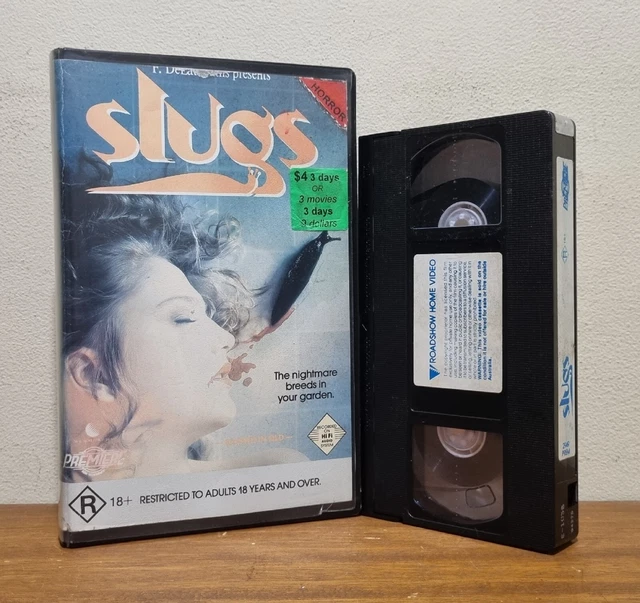 SLUGS (1988) ROADSHOW PREMIERE Horror Gore Killer Bugs VHS Juan Piquer ...