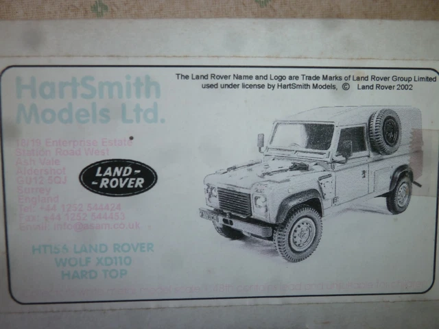 KIT ANGEGO 1/48, LAND ROVER WOLF HARD TOP , en white metal et resine ...