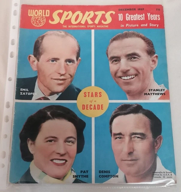 MAGAZINE - WORLD Sports Magazine Dec 1957 Stars Of The Decade Smythe ...