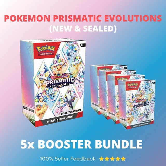 5X POKÉMON TCG: Scarlet & Violet-Prismatic Evolutions Booster Bundle 6 ...