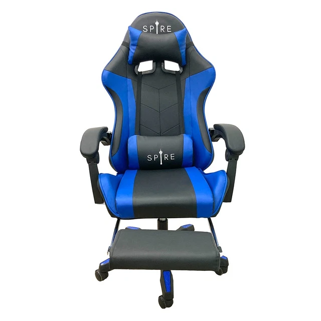 SPIRE ZINC ADJUSTABLE Gaming/Office Chair w/ Retractable Footrest Black ...