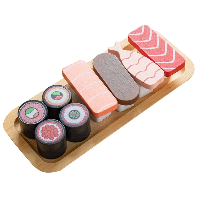 SUSHI SLICING PLAY Food Set Pretend Play Kitchen Toys for Kids Children ...