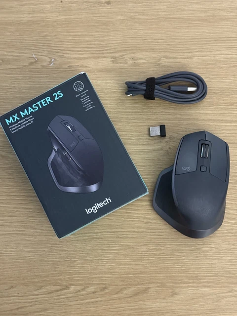 LOGITECH MX MASTER 2S Wireless/bluetooth mouse PC and Mac box cable and ...