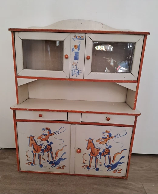 ANCIEN BUFFET DE Poupée, Jouet ancien bois peint et décor. Galeries Lafayette? EUR 45,00 ...