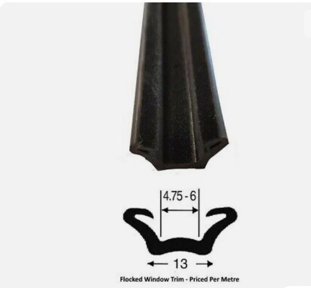 CLASSIC SAAB 900 Flocked Lined Sliding Window Insert Channel Priced Per ...