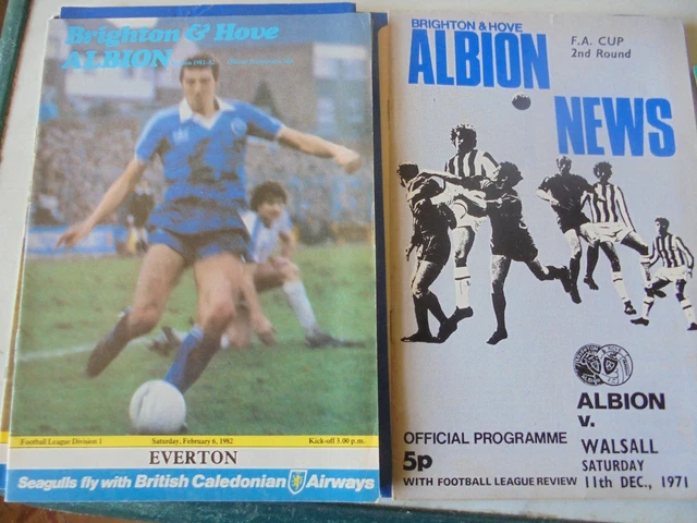 33 BRIGHTON & HOVE ALBION Home Programmes 1970-1986 SEE LIST £12.99 ...