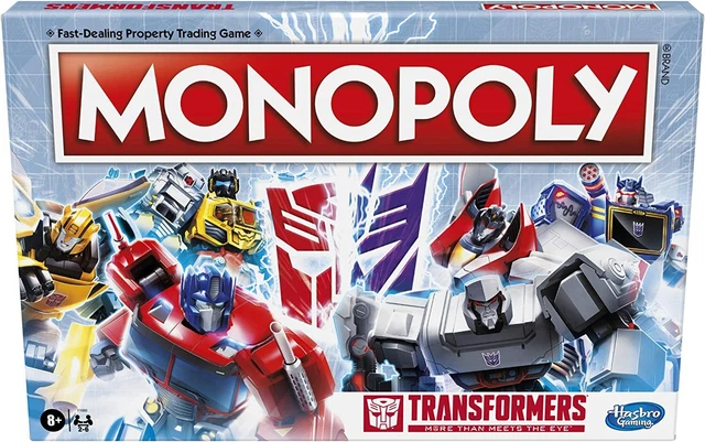 MONOPOLY TRANSFORMERS BOARD Game Decepticon Autobot Optimus Prime Token ...