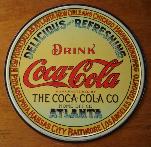 VINTAGE STYLE ROUND COCA COLA SIGN Coke Soda Pop Restaurant Retro Diner ...