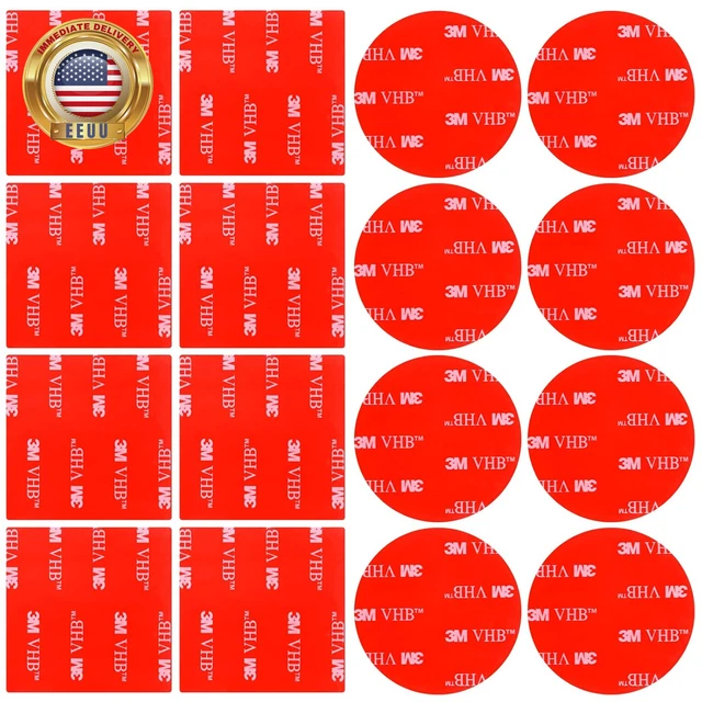 16 PACK HEAVY Duty round Double-Sided Tape (2-Inch Diameter) - 3M VHB ...