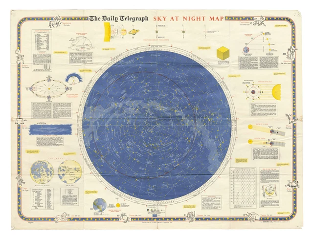 VINTAGE MAP &THE Daily Telegraph Sky At Night Map" Geographia Ltd, c ...