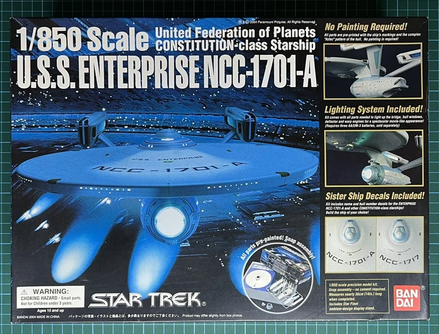 STAR TREK U.S.S. Enterprise NCC-1701-A 1:850 Scale Model Kit Bandai ...