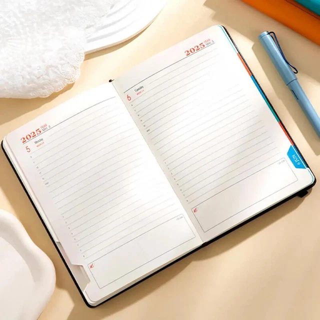 2025 YEARLY ENGLISH Schedule Book Planner Notebook Time Management ...