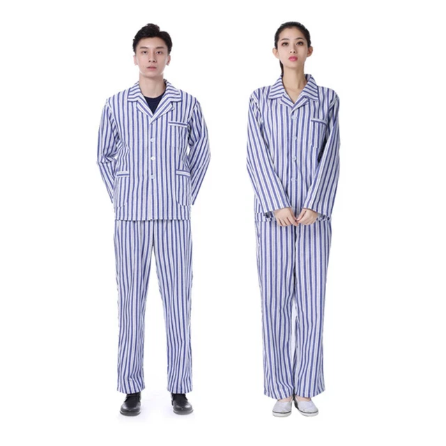 BLUE AND WHITE Striped Pyjamas Bananas in Costume Ladies Stripes Pjs £ ...