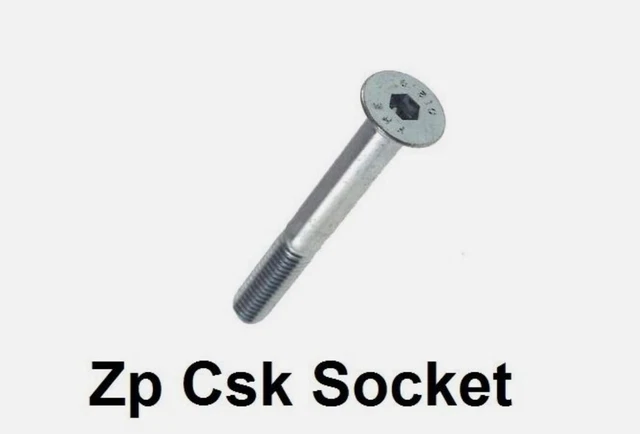 QTY 5 COUNTERSUNK Socket Head M4 (4mm) x 40mm Zinc Screw CSK Flat Bolt ...