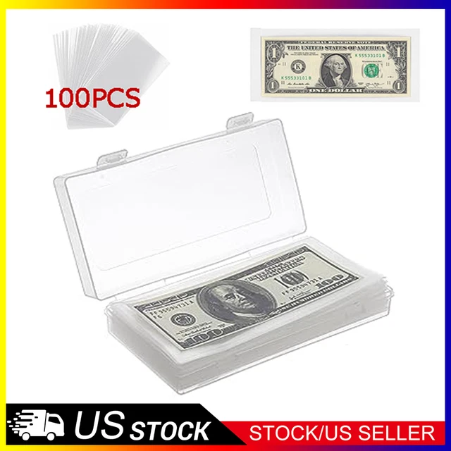 DOLLAR BILL HOLDER with Storage Case, MUDOR PP Material 100 Pieces ...