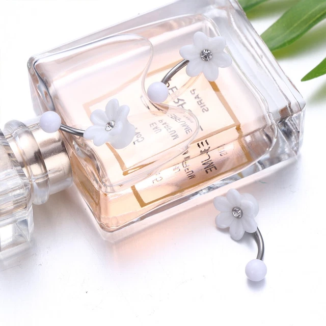 BELLY BUTTON HUMAN Body Piercing White Flower Shape Navel $16.93 ...