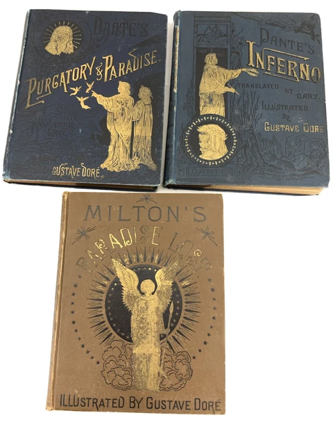 1800S DANTE'S INFERNO Purgatory Paradise Milton's Paradise Lost Gustave ...
