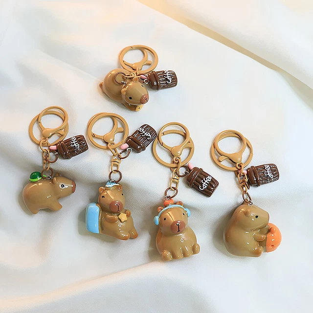 CUTE CARTOON CAPYBARA Keychain Anime Keyring Strap Bag Pendant ...