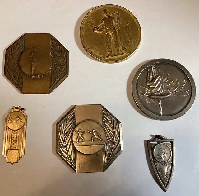 LOT DE MÉDAILLES Sportives Fleuret Et Sabre Région Orléanaise Année 50 ...