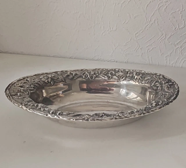 S.KIRK AND SONS Silver Oval Bread Plate - Repousse Sterling Silver ...
