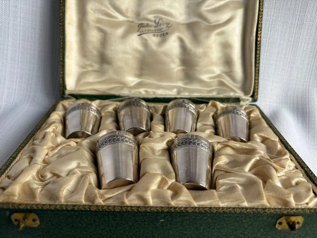 FRENCH SILVER BEAKER set Charles Barrier Paris £234.70 - PicClick UK